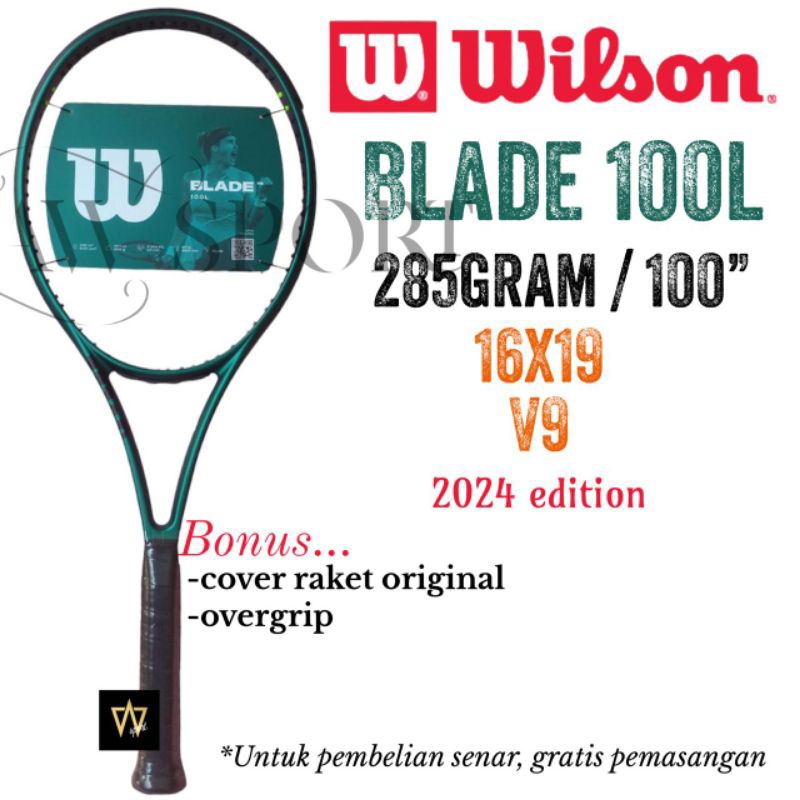 Jual Raket Tenis Wilson BLADE 100L V9 Green 2024 Berat : 285g Original / Tennis Racket | Shopee ...