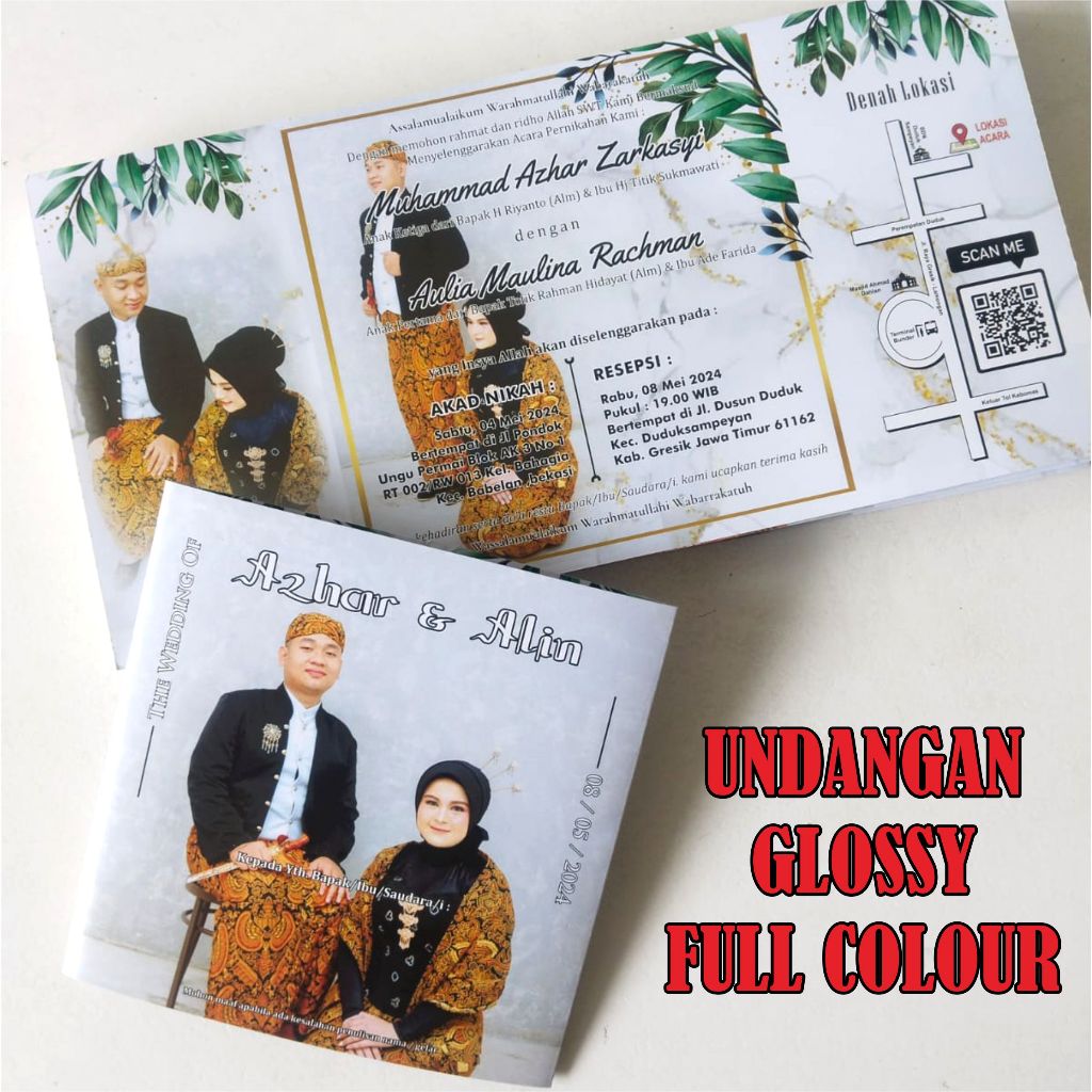 Jual Undangan Pernikahan Glosy, Full Colour Mengkilap, Undangan Premium ...