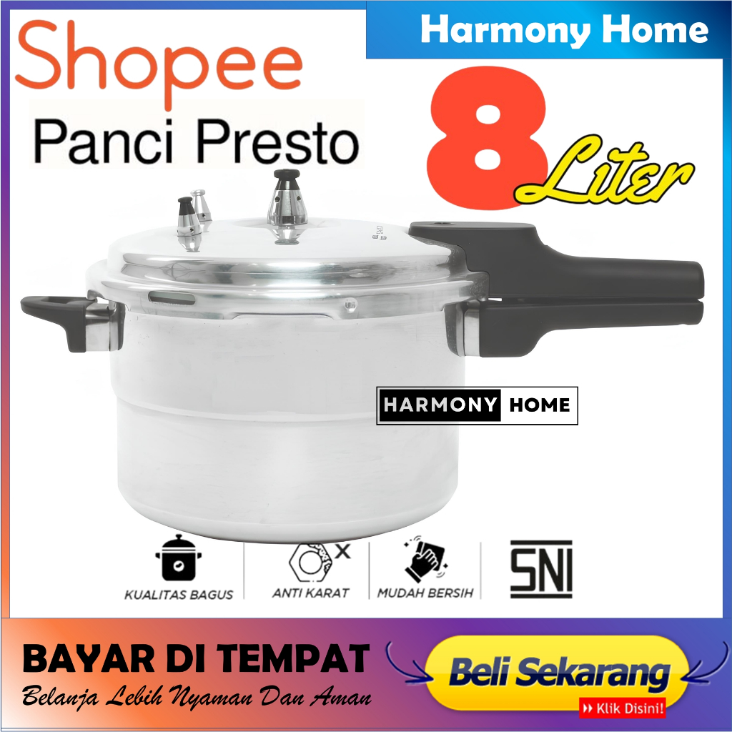 Jual Panci Presto 8 Liter Panci Presto 3 in 1 8 Liter+Sarangan Pressure Cooker +Steamer Kukusan ...