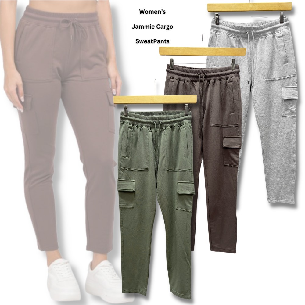 Jual Celana Panjang Wanita Cargo Baby Terry Stretch (DGR23 JAMMIE CARGO ...