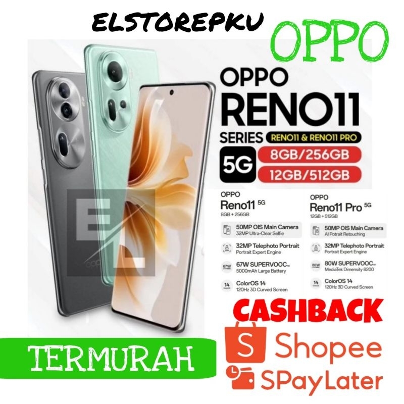 Jual OPPO Reno 11 5G 8/256 NFC Garansi Resmi. layar Amoled melengkung ...