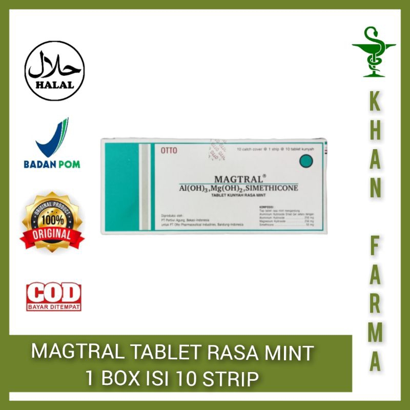 Jual MAGTRAL TABLET RASA MINT DAN STROBERI 1 BOX ISI 10 STRIP OBAT MAAG ...