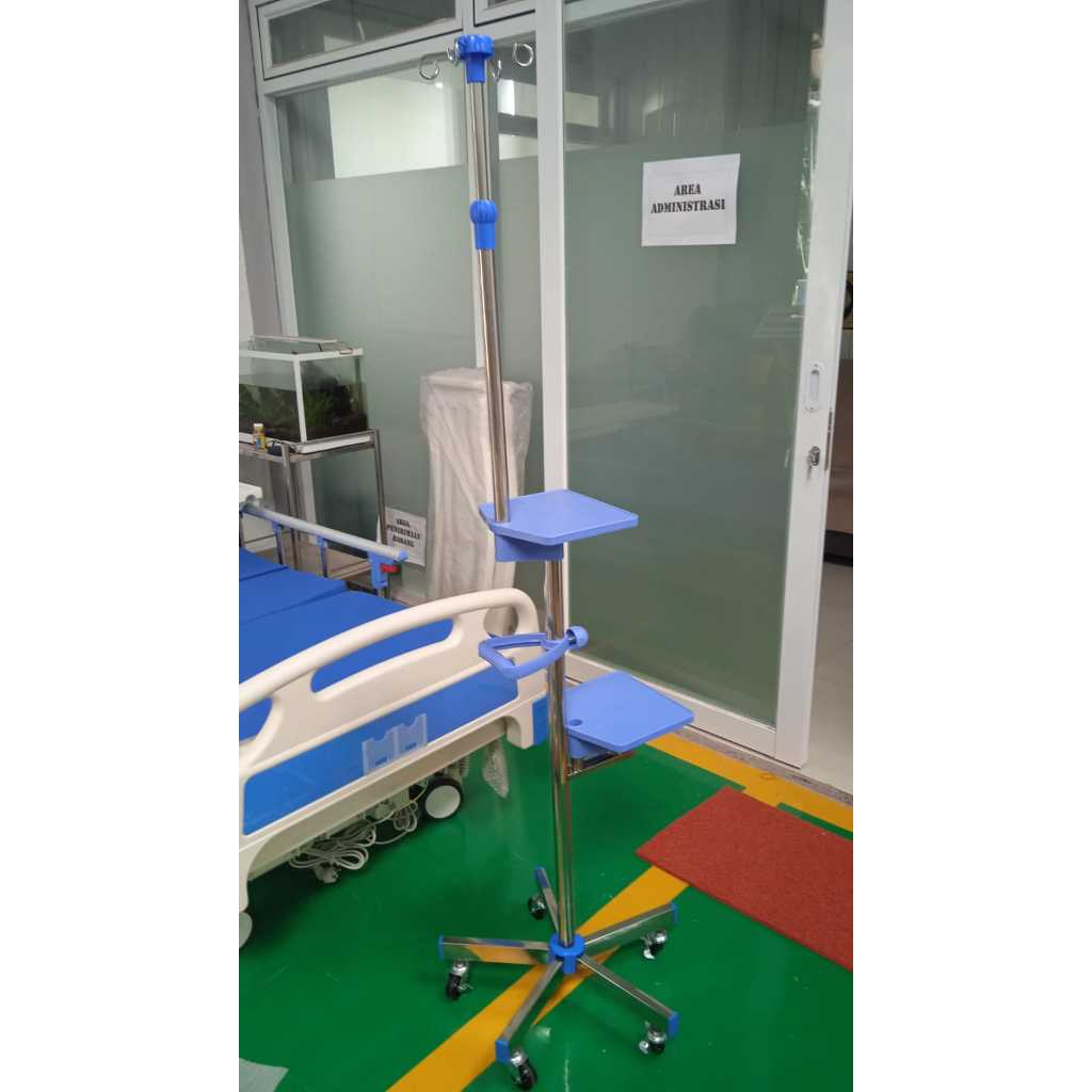 Jual Tiang Infus Syringe Pump - Tiang Infus Pump Kaki 5 Full Stainless ...