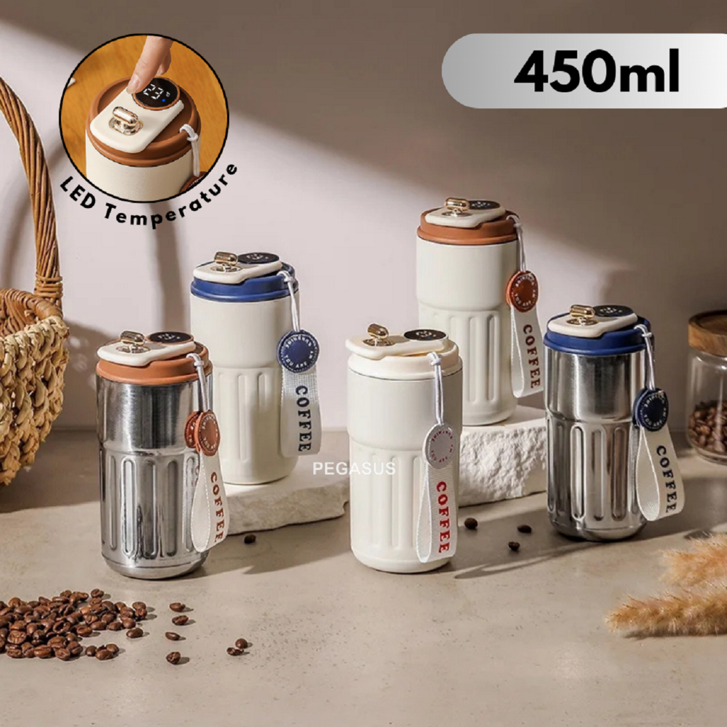 Jual TM136 Tumbler Minum Kopi Aesthetic Smart LED Stainless Steel SUS 316 Vacuum Insulated Japan ...