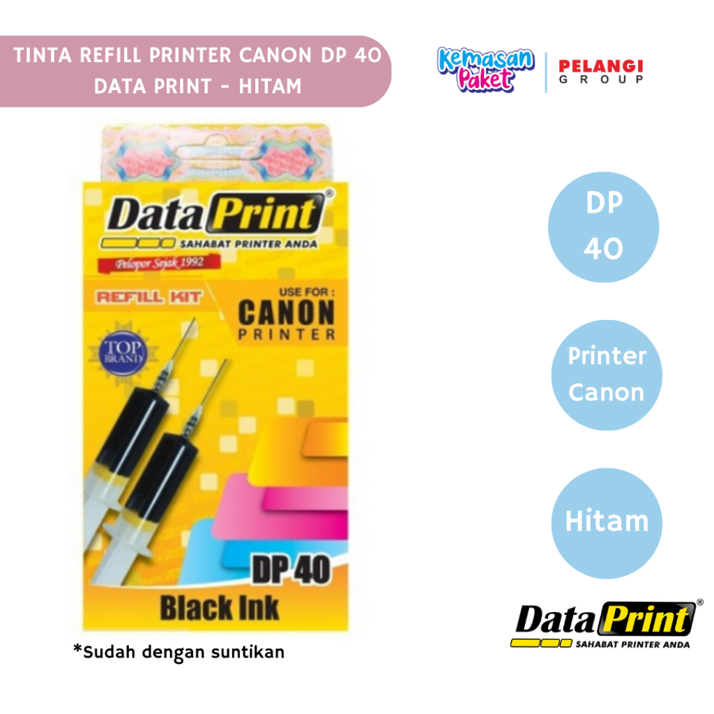 Jual TINTA REFILL PRINTER CANON iP2770 DATA PRINT HITAM DP 40 | Shopee ...
