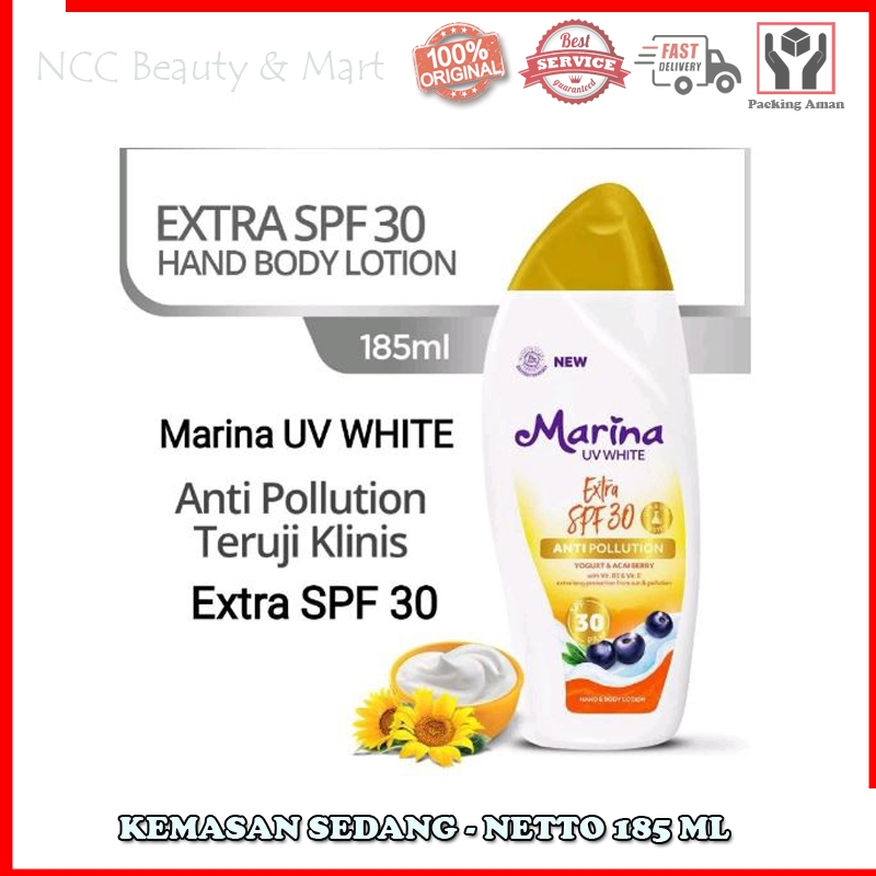 Jual * NCC * Marina Hand Body Lotion White Extra SPF 30 UV Anti Pollution Losion Tubuh - Netto ...