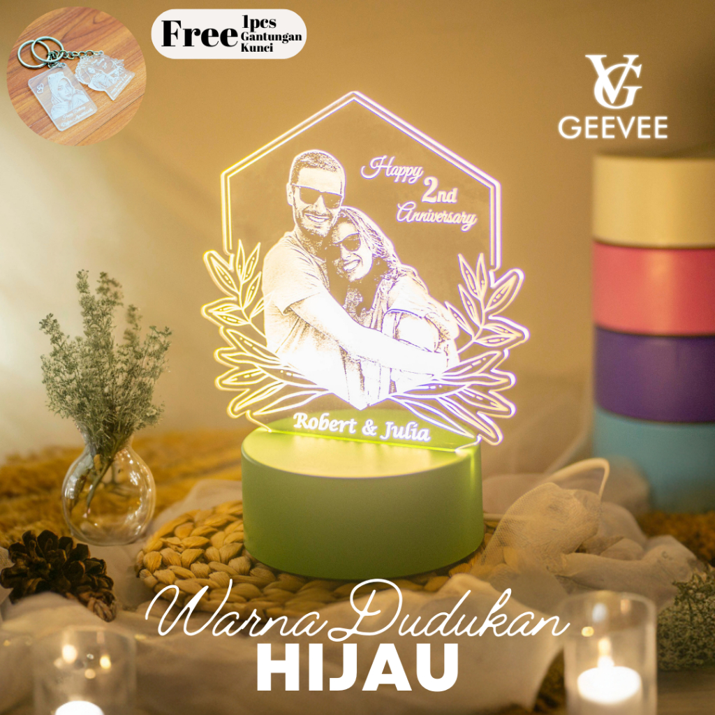 Jual Hadiah kado unik lampu akrilik custom lampu hias LED meja 3d cocok ...