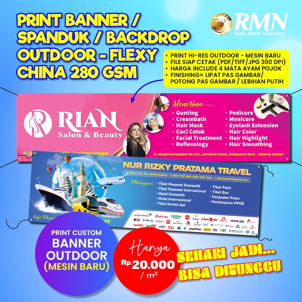 Jual Print Custom Banner / Spanduk / Backdrop Outdoor - Flexy China 280 ...