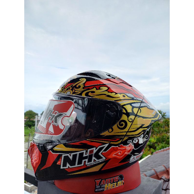 Jual HELM NHK GP R TECH STREET PLUS IVAN ORTOLA #6 BLACK GLITER GOLD ...