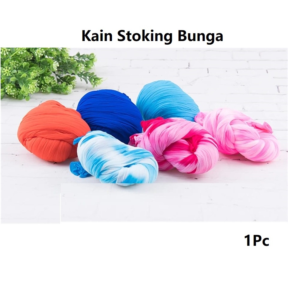 Jual Bahan Kain Stoking Bunga/ Stocking Kerajinan DIY / Kaos Stocking ...