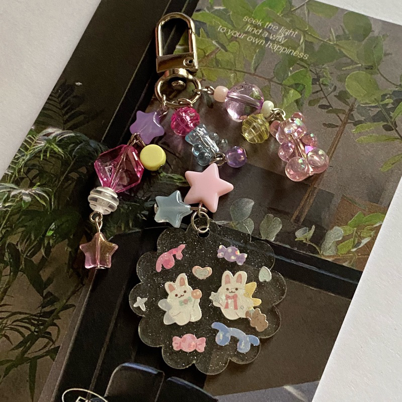Jual Cute acrylic keychains | Beads Keychains| gantungan kunci| manik ...