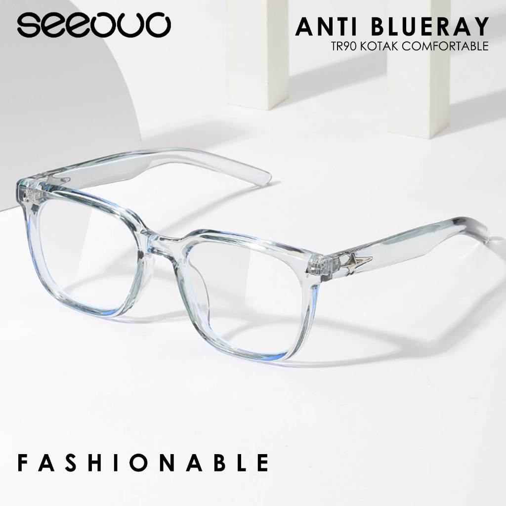 Jual Seeouo Kacamata Antiradiasi Blueray Model Kotak Fashionable Bahan TR90 Bold Kokoh Pria ...
