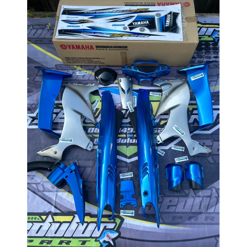 Jual BODY SET YAMAHA 125Z 125ZR BIRU METALIC SILVER ORIGINAL YAMAHA HLY ...