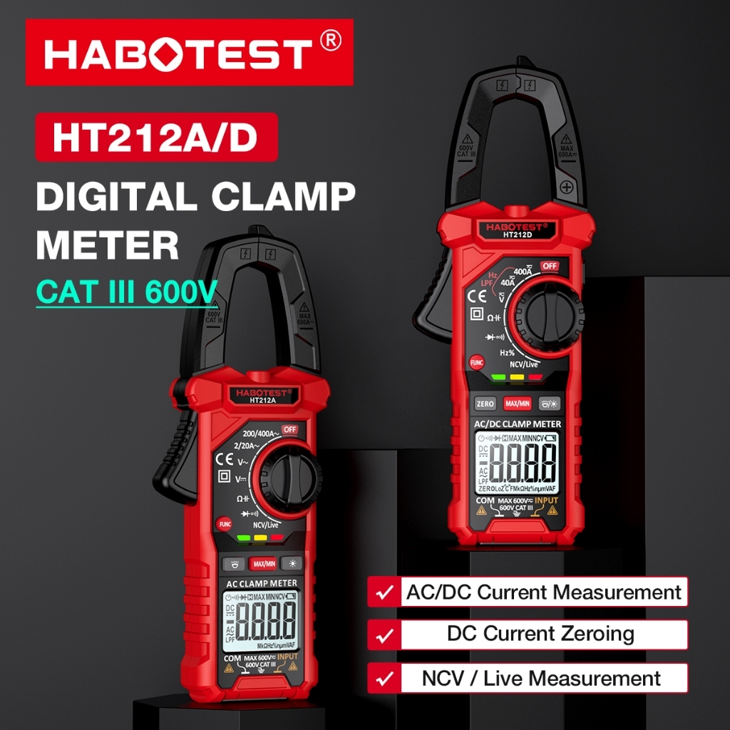 Jual (1 Year Warranty)HABOTEST HT212 Digital Clamp Meter tang ampere ...