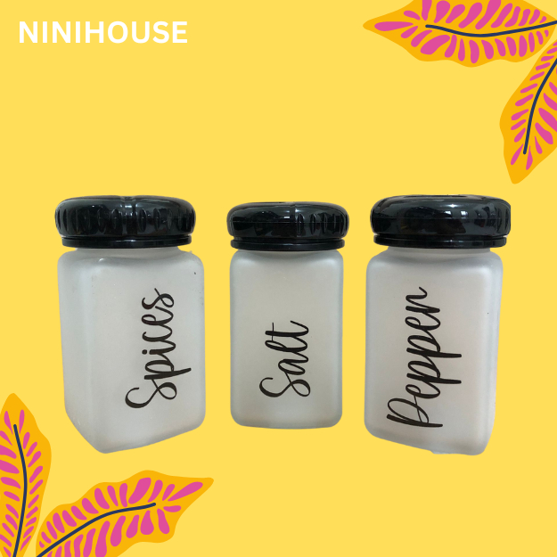 Jual Botol Tempat Bumbu dapur Garam Lada Cabe Bubuk Kaca Aesthetic 100 ...