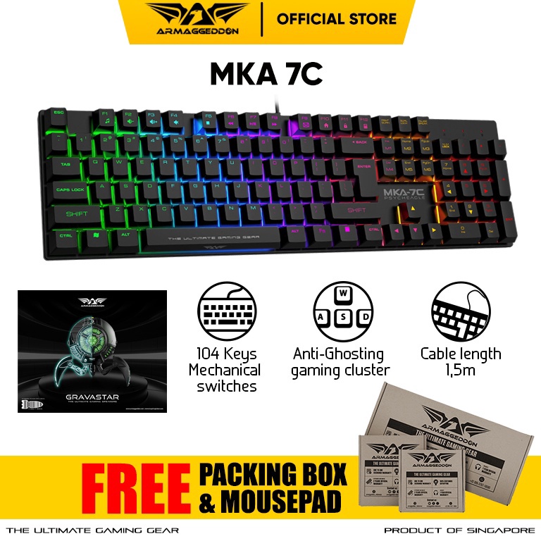 Jual ART X33Q Keyboard Mechanical Gaming Armaggeddon MKA 7C Psycheagle ...