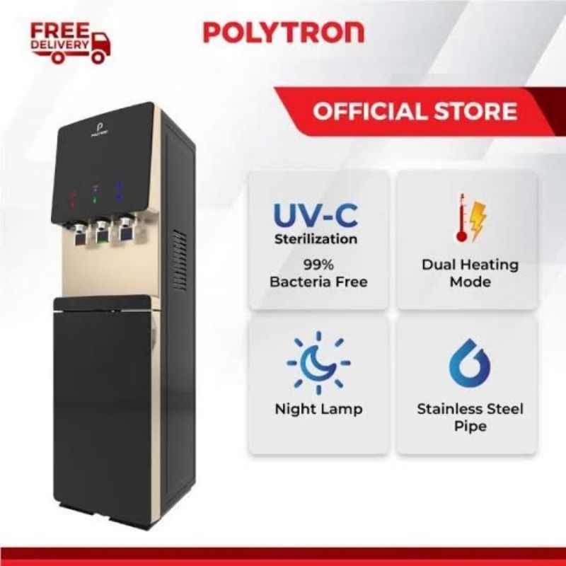 Jual Dispenser Galon Bawah POLYTRON PWC 778 XUV WUV Lampu UV-C Low Watt ...