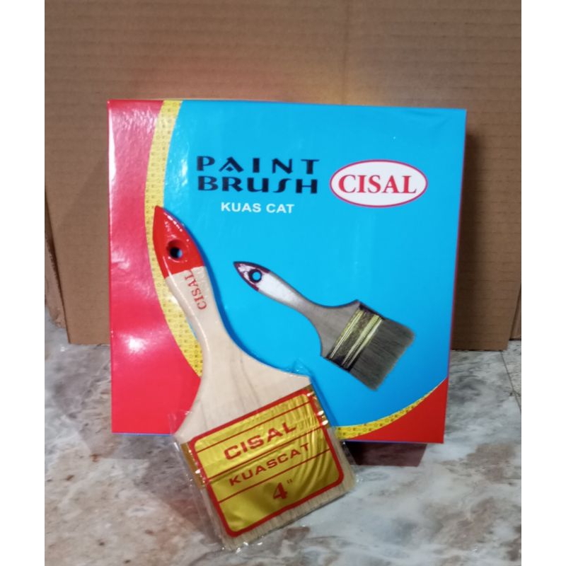 Jual CISAL CAT KUAS 4" INCH / KUAS CAT TEMBOK / KUAS CAT TANGAN ...