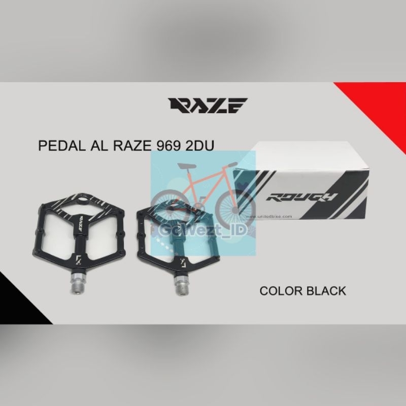 Jual Pedal Sepeda Bearing Alloy RAZE 969 Hitam As Drat Besar MTB Lipat ...