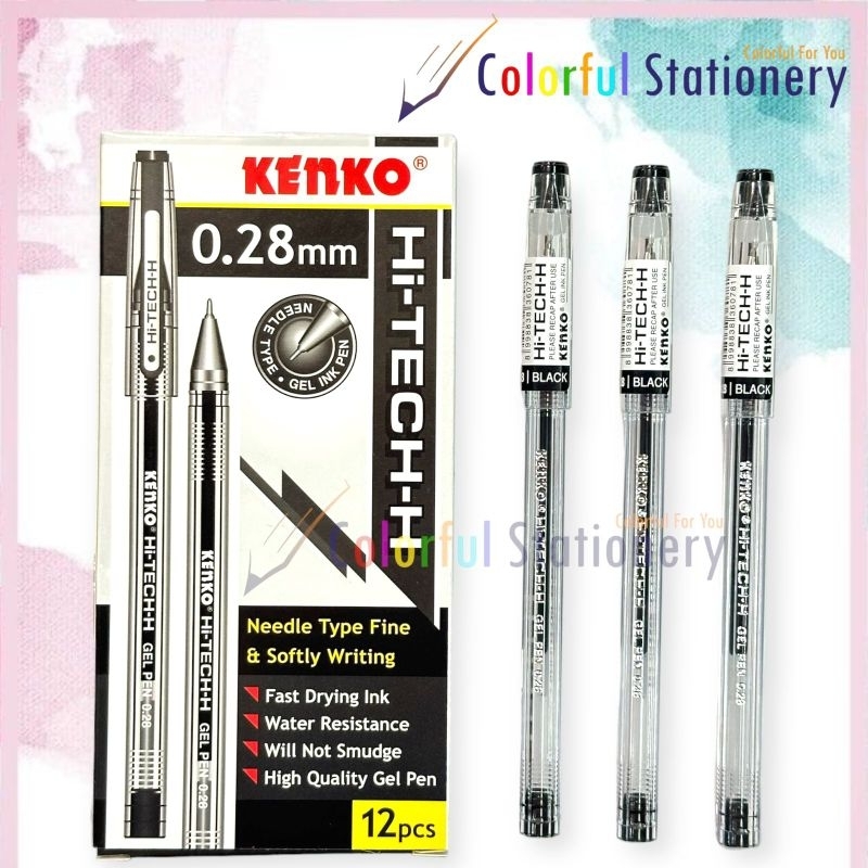 Jual Pulpen / Ballpoint / Pen Gell Hi Tech 0.28 KENKO (12 Pcs) | Shopee ...