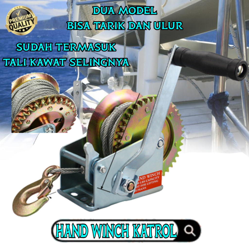 Jual Hand Winch Katrol Derek Manual Kerekan Mobil Nelayan Tarikan 800 ...