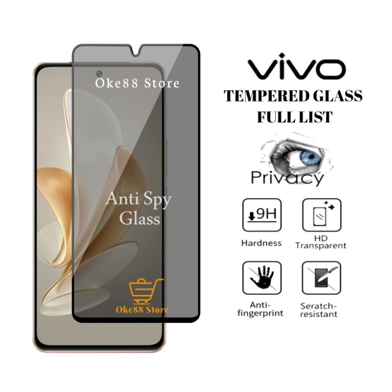 Jual Tempered Glass Anti Spy Full Layar Vivo V40 Lite V40 Lite 5G V40 Se V29e V30 Lite V27e V25e ...