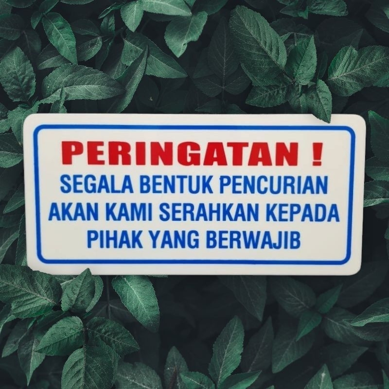 Jual Acrylic sign papan PERINGATAN PENCURIAN | Shopee Indonesia