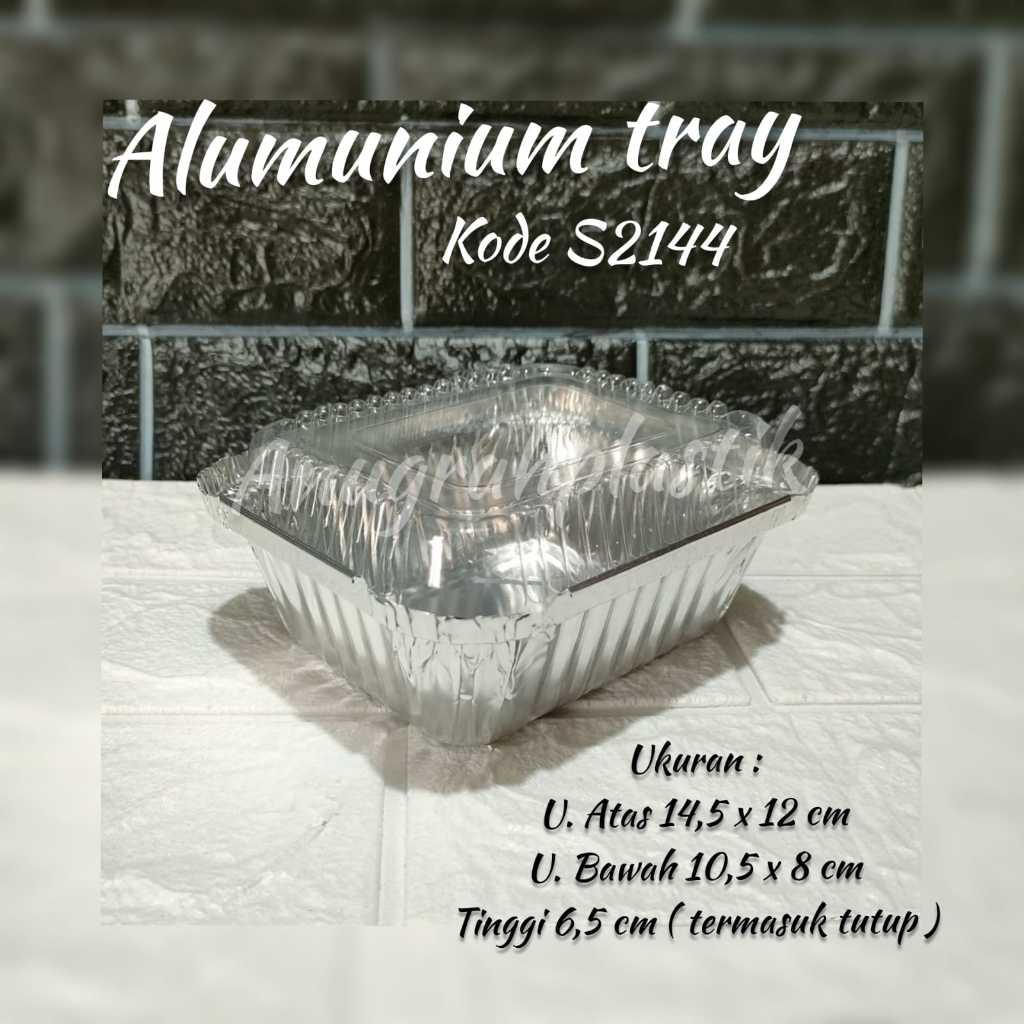 Jual Tray Alumunium Foil 2144 Persegi / Tray Aluminum + Tutup PER 10 ...