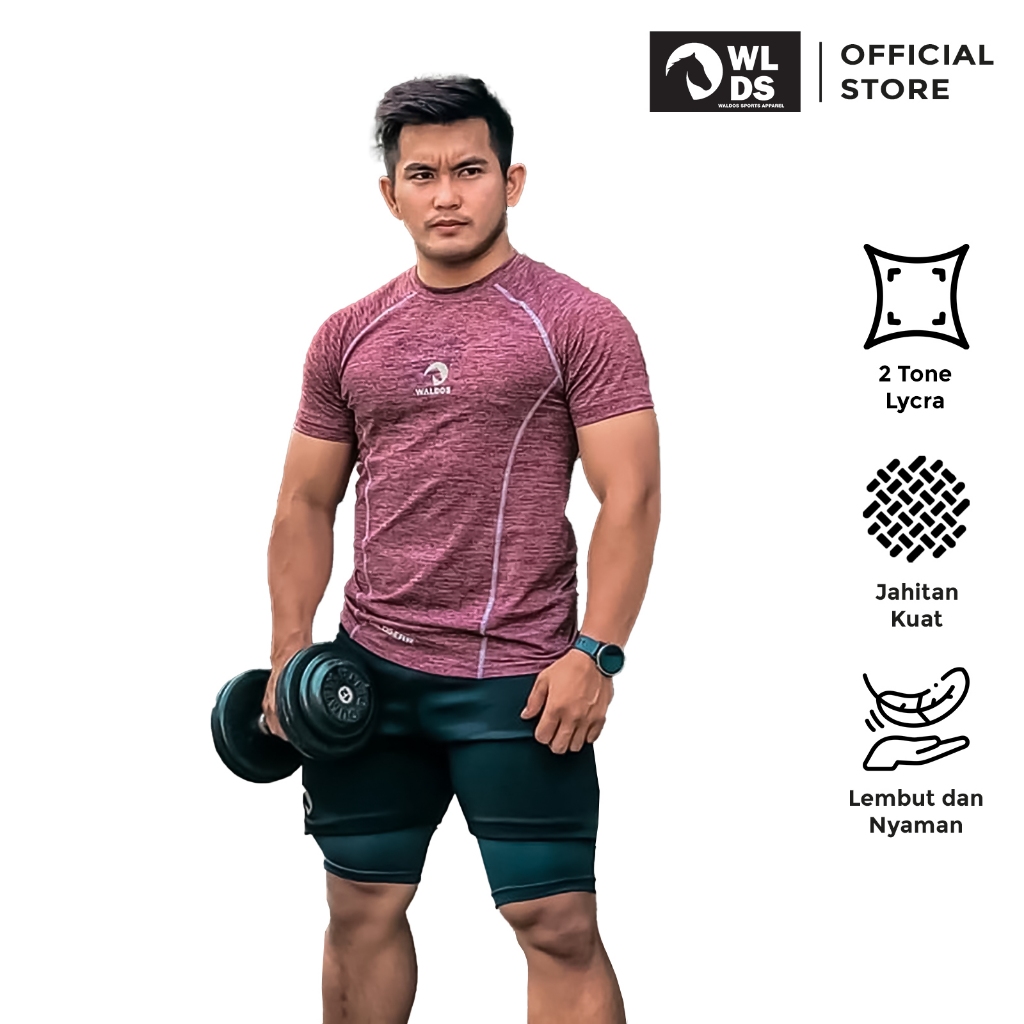 Jual WALDOS Set Baju Pria Training Gym Olahraga Fitness Lari Workout ...