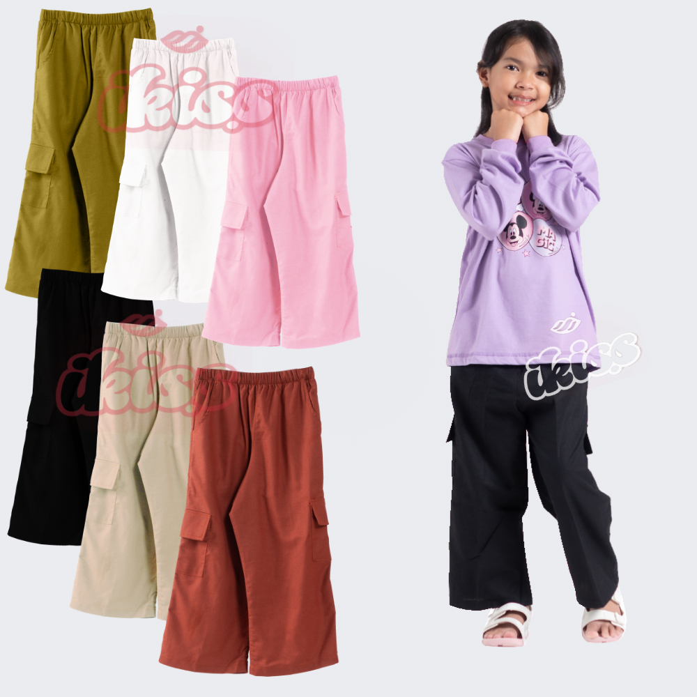 Jual Celana Kulot Cargo Anak Tanggung Perempuan 5-14 Tahun Celana ...
