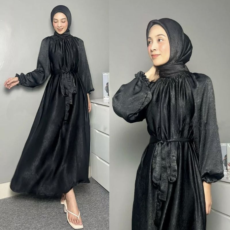 Jual [ Bisa COD ] Maxi Dress Satin Silk Shimmer Maxmara Premium | Gamis ...