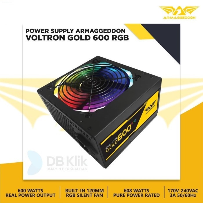 Jual Power Supply 600w Gold 80+ Armaggeddon Voltron Gold 600 watt RGB 80+ | Shopee Indonesia