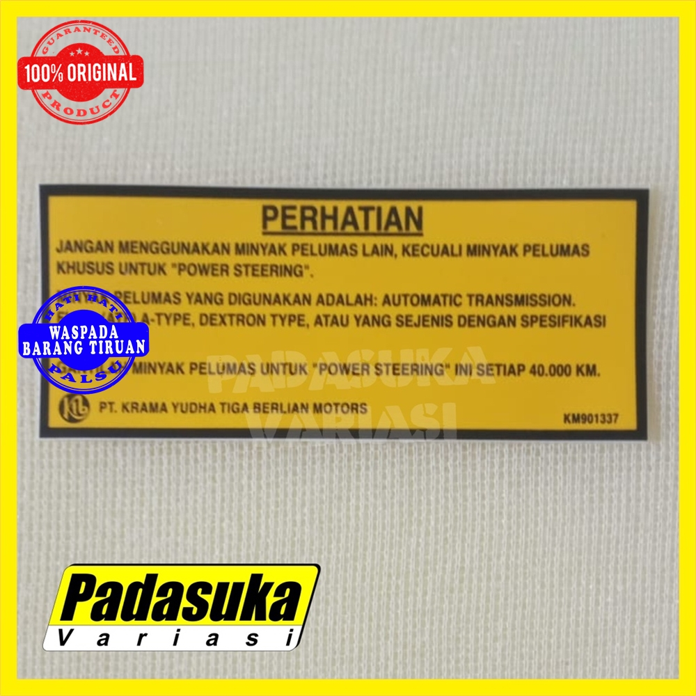 Jual Stiker Sticker Perhatian Kuning Minyak Pelumas PS110 PS125 TURBO ...
