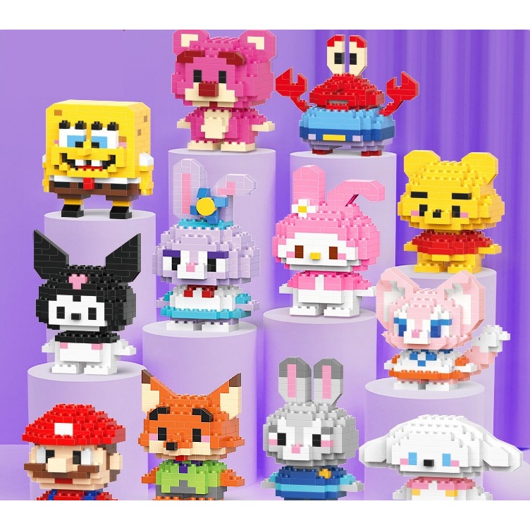 Jual Mini Block Model Kartun Building Blok Mainan Balok Susun DIY Bricks | Shopee Indonesia