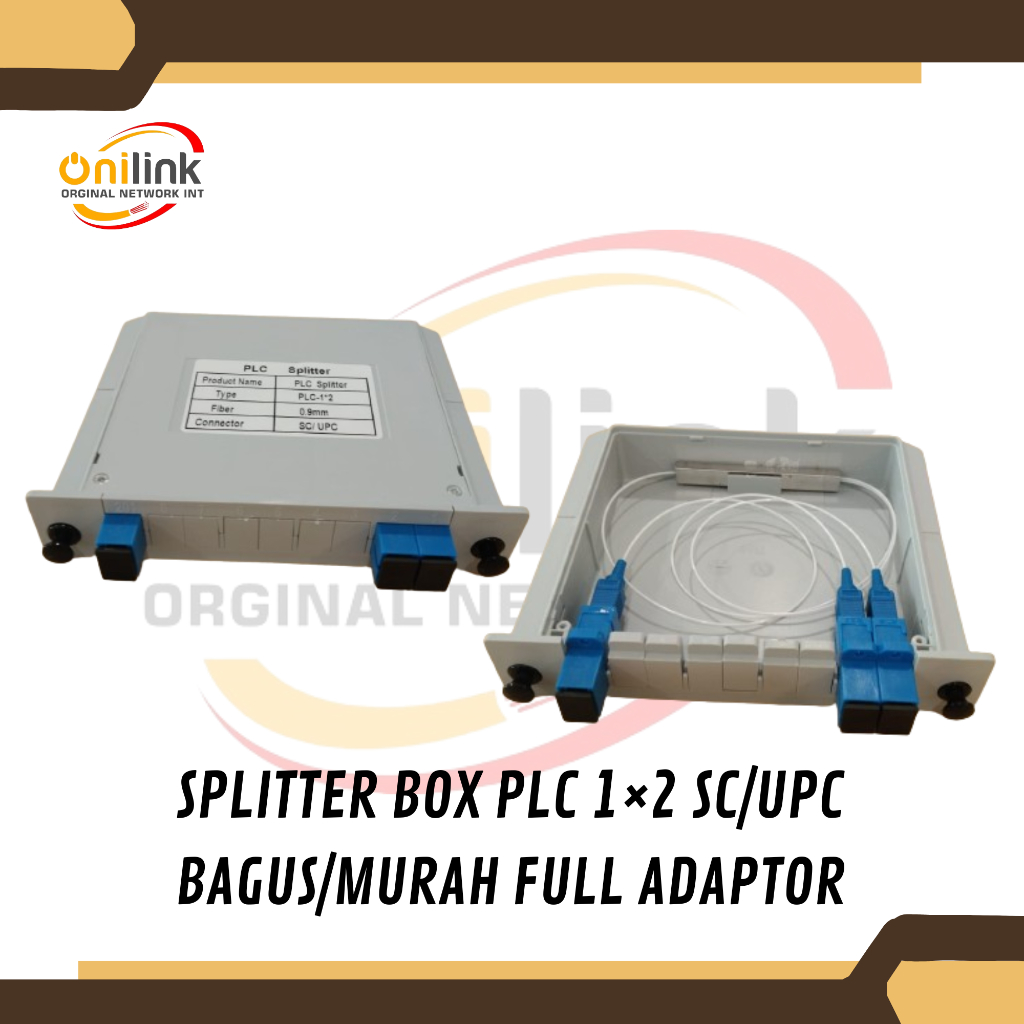 Jual SPLITTER BOX 1:2 Passive Fiber Optik Splitter FO Full adaptor ...