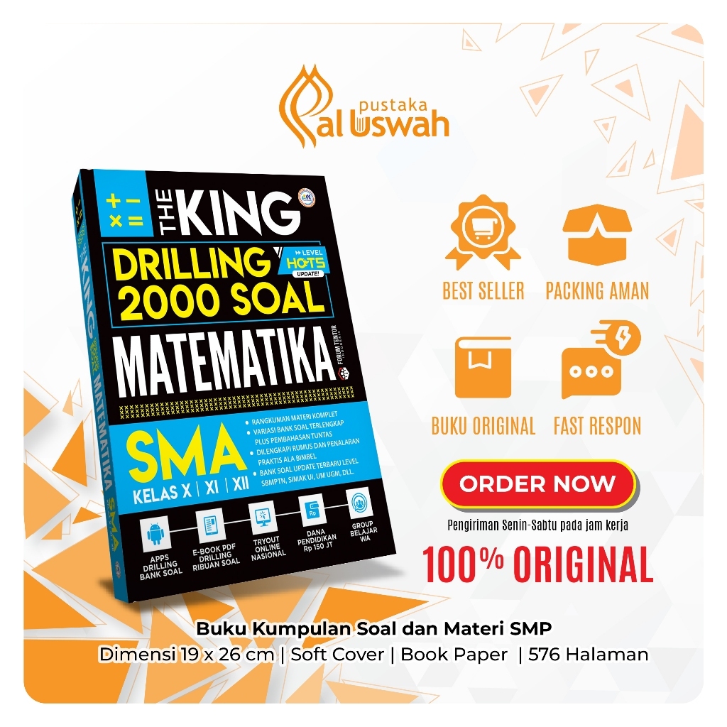 Jual BUKU SMA : THE KING DRILLING 2000 SOAL MATEMATIKA, BIOLOGI, KIMIA, FISIKA SMA (TERBARU ...