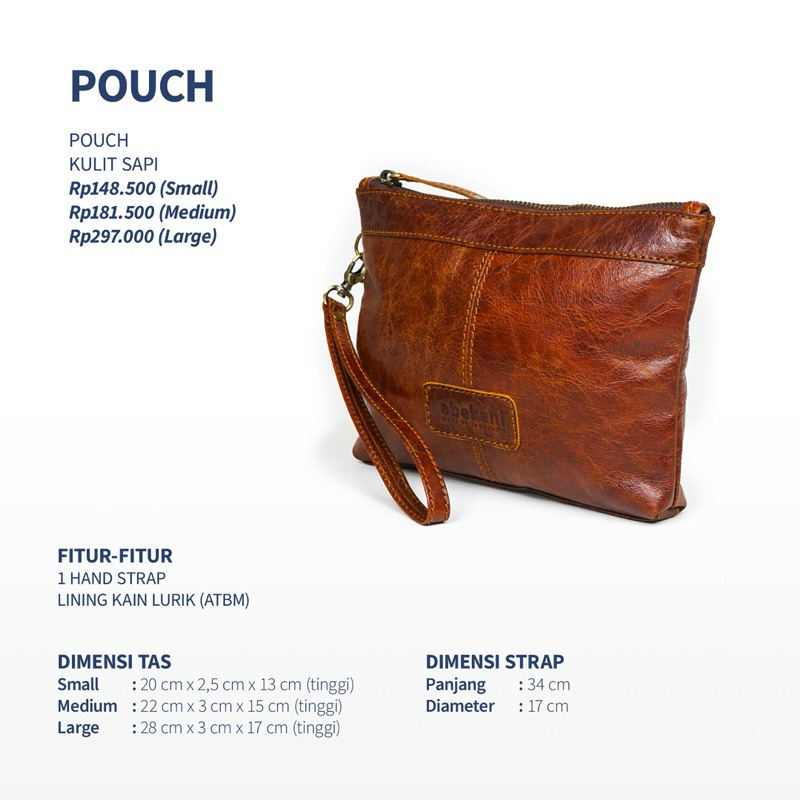 Jual Pouch Kulit - ABEKANI LEATHER POUCH - Pouch Reguler Kulit Sapi ...