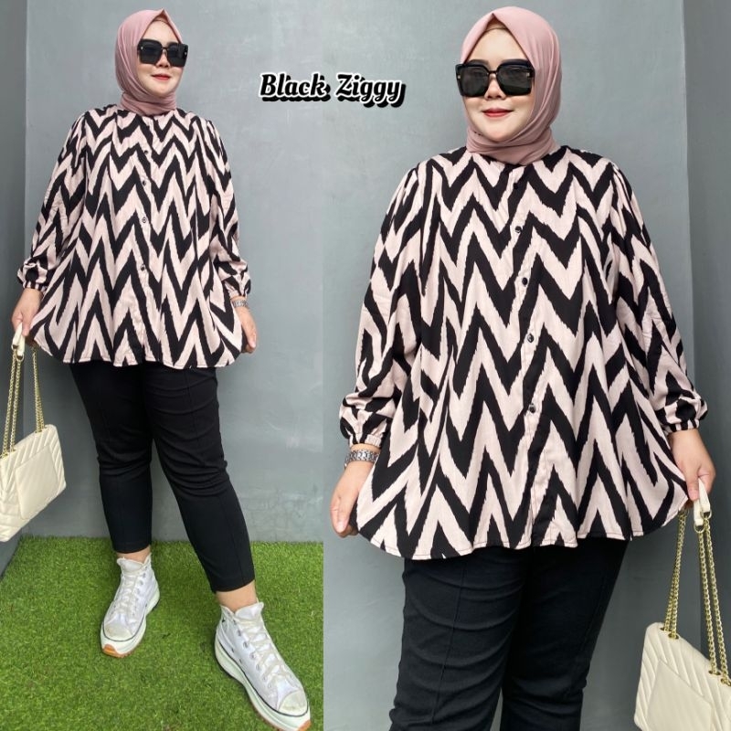 Jual Blouse Kemeja Atasan Wanita Big Size LD 110 120 130 140 Super Jumbo Busui XL XXL 3XL 4XL ...