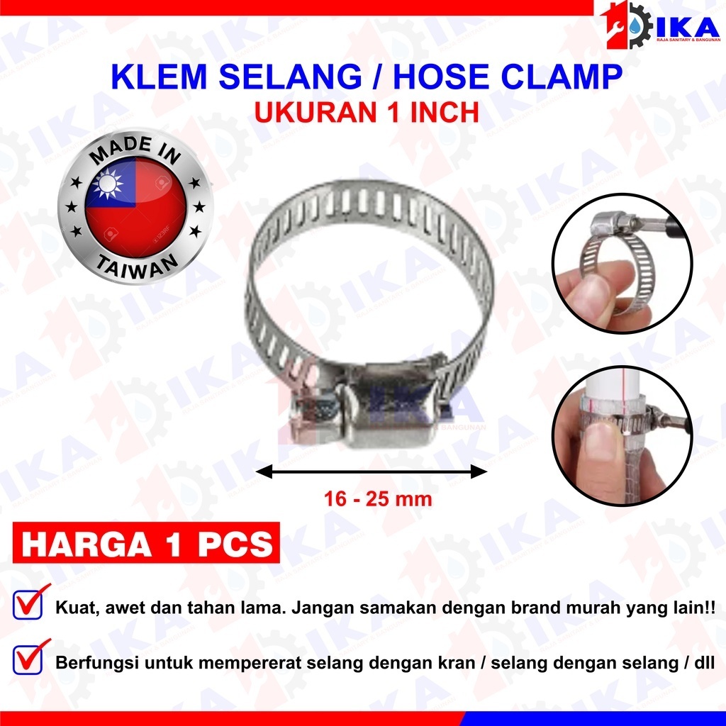 Jual Klem Selang Stainless / Hose Clamp 1" ( 2,5 cm ) Tebal stainles ...