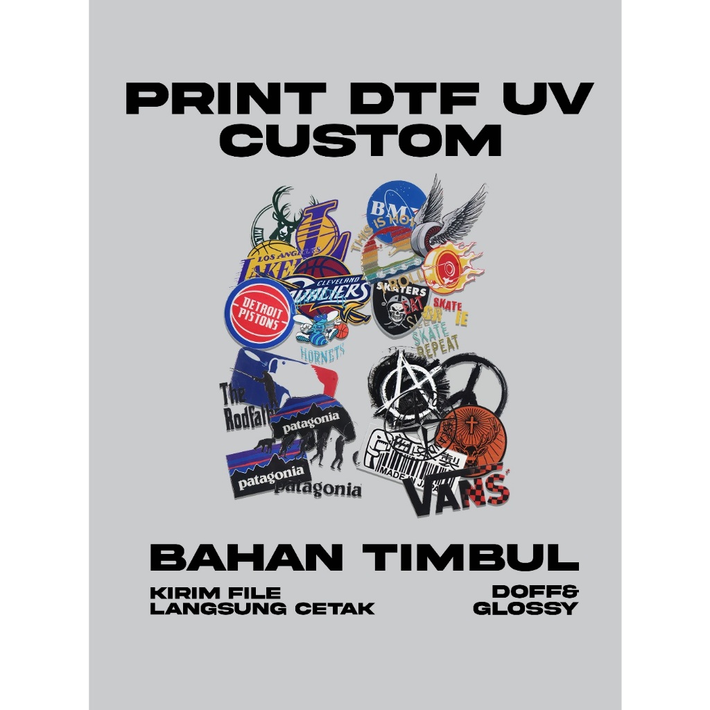 Jual Cetak print stiker custom UV DTF/decal kering/cutting stiker warna ...