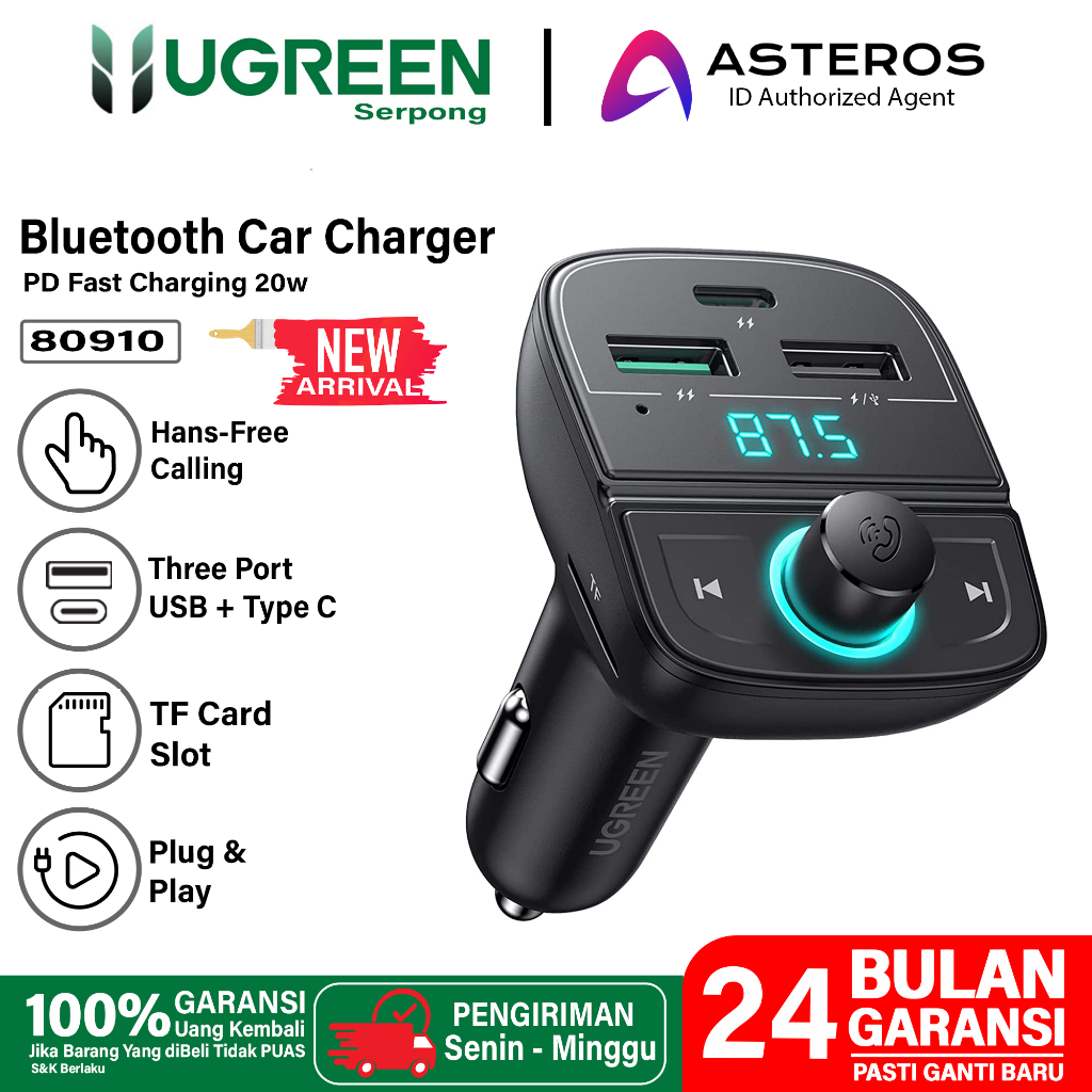 Jual UGREEN Car Charger FM Transmitter Modulator MP3 Player Fast ...