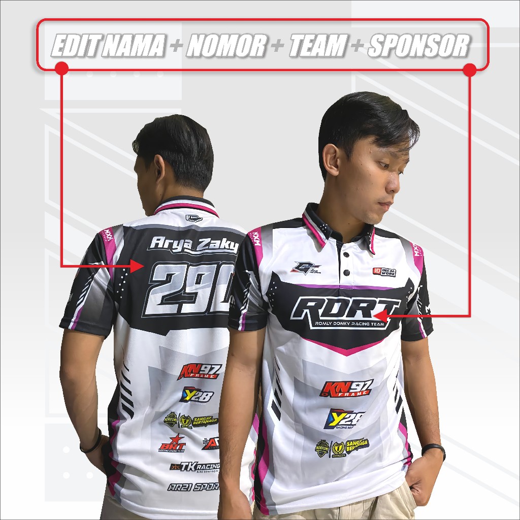 Jual Kaos Jersey Wangki Kerah Custom IDWORK free desain nama nomor dan ...