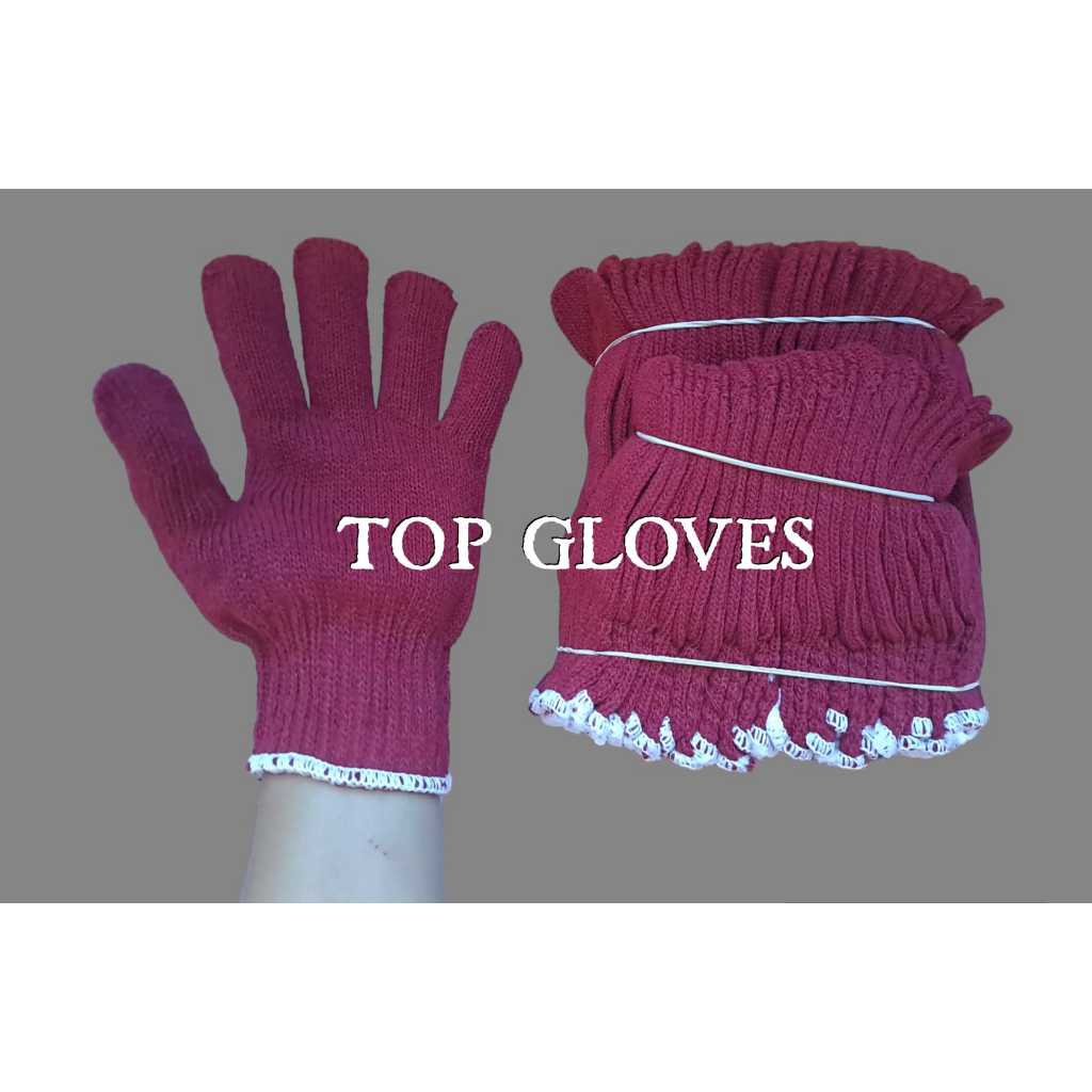 Jual Sarung Tangan Cotton Benang 8 Warna Merah Polos 12 Pasang | Shopee ...