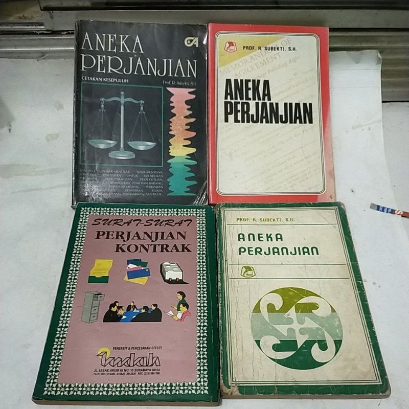 Jual ORIGINAL ANEKA PERJANJIAN - Prof R Subekti SH/ SURAT SURAT ...