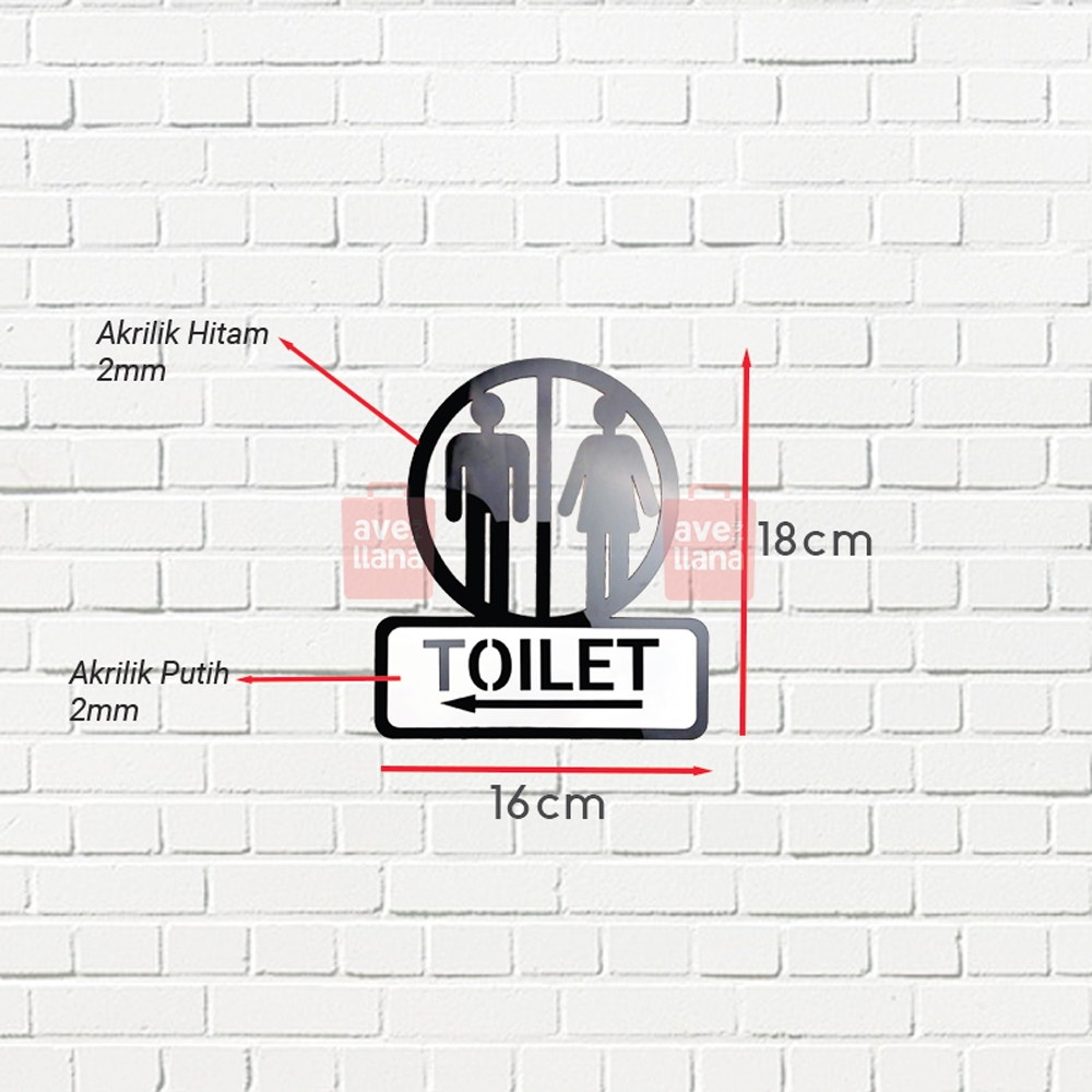 Jual Papan Tanda Toilet Pria & Wanita Akrilik Dilengkapi Double Tape ...
