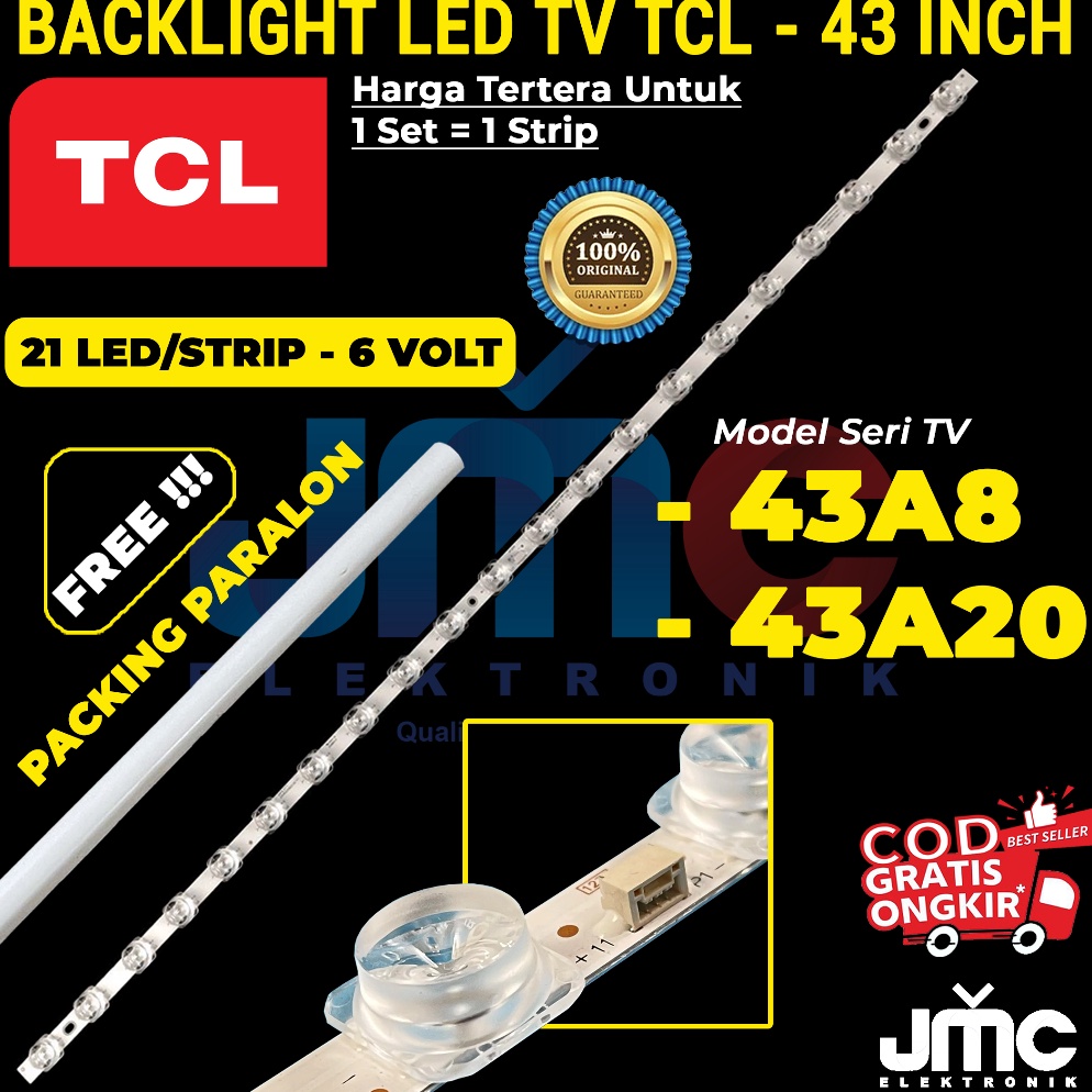 Jual Produk Premium Backlight Tv TCL 43A8 43A2 lampu led 21k 6v 21 mata ...
