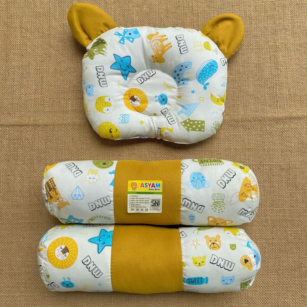 Jual Bantal Guling Bayi Set 1 Bantal Dan 2 Guling Bayi Motif Karakter ...
