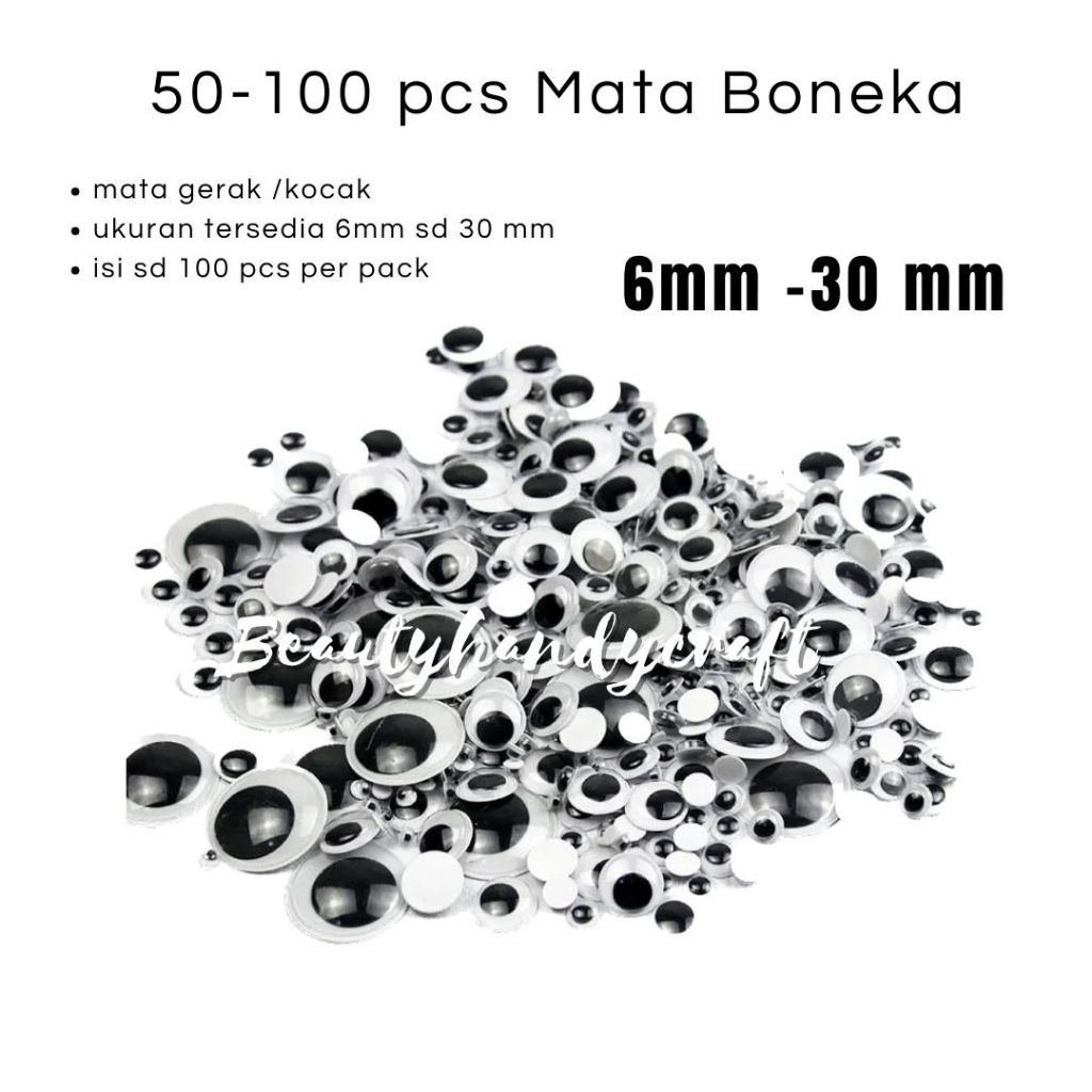 Jual Mata boneka isi 20,50,100 mata kocak minimal order qty 2 | Shopee ...