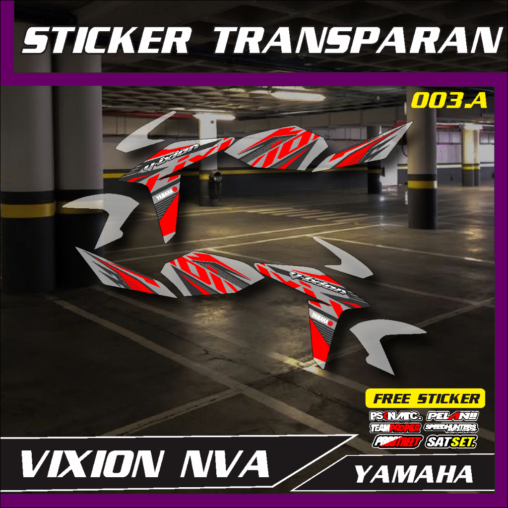 Jual STRIPING TRANSPARAN UV YAMAHA VIXION NVA VARIASI SIMPEL DESAIN KEREN MENARIK BRC 003 ...