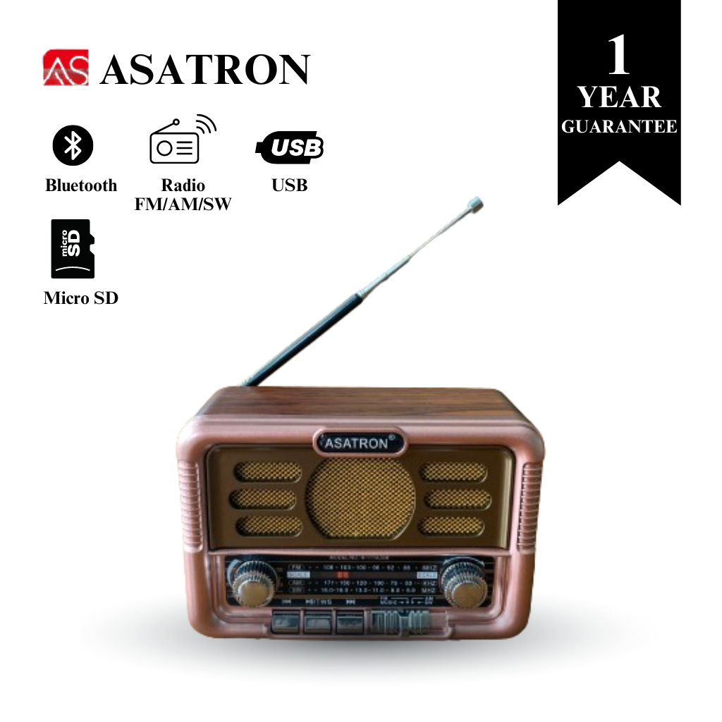 Jual Asatron R-1115 USB Portable Speaker Bluetooth Radio FM/AM/SW | Shopee Indonesia